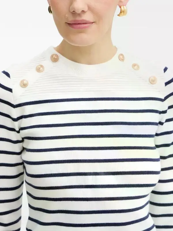 Guess Striped Knit Top - White