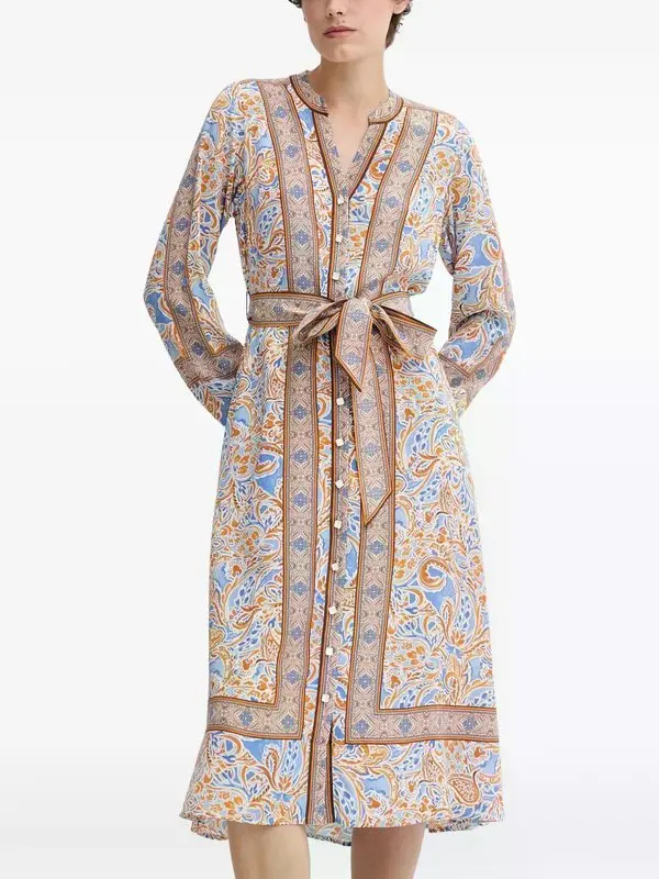 Hale Bob Paisley Belted Midi Dress