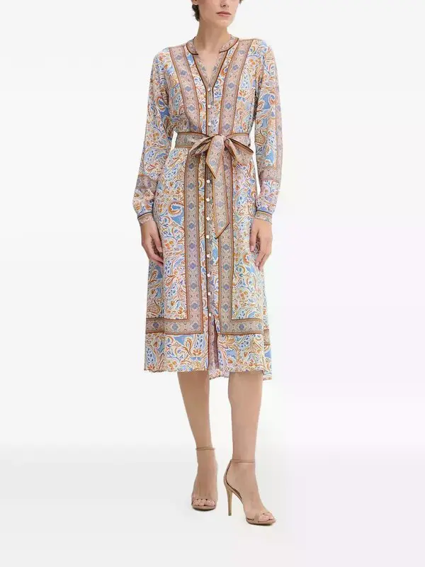 Hale Bob Paisley Belted Midi Dress