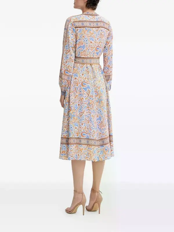 Hale Bob Paisley Belted Midi Dress