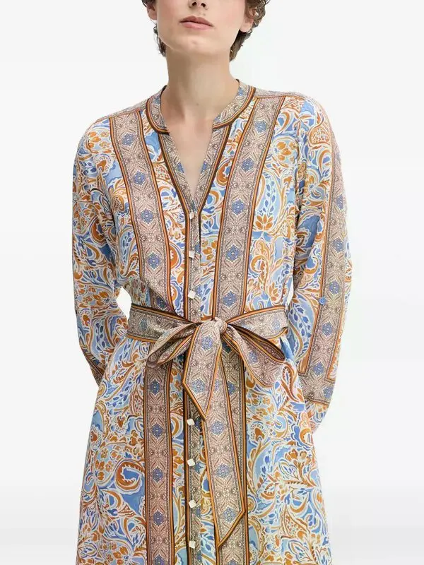 Hale Bob Paisley Belted Midi Dress