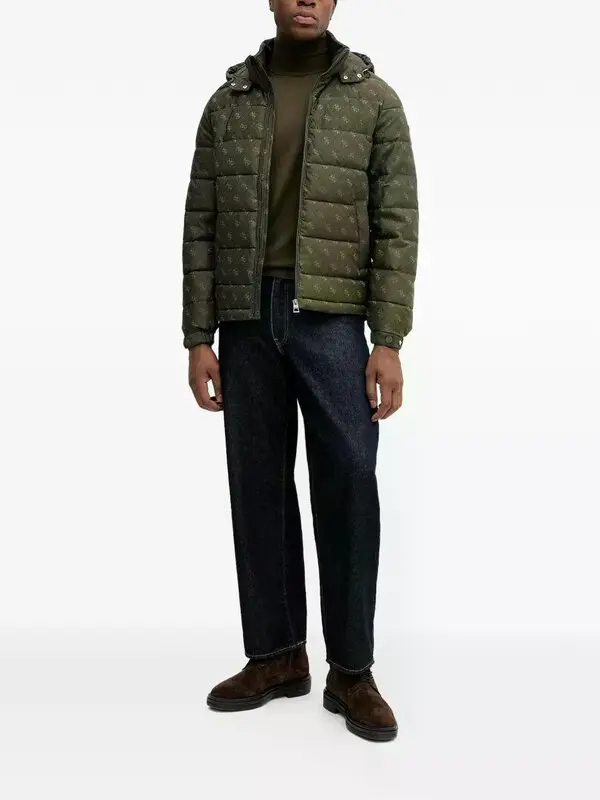 Guess Hooded Patterned Puffer Jacket