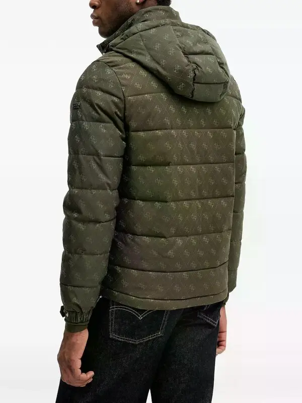 Guess Hooded Patterned Puffer Jacket