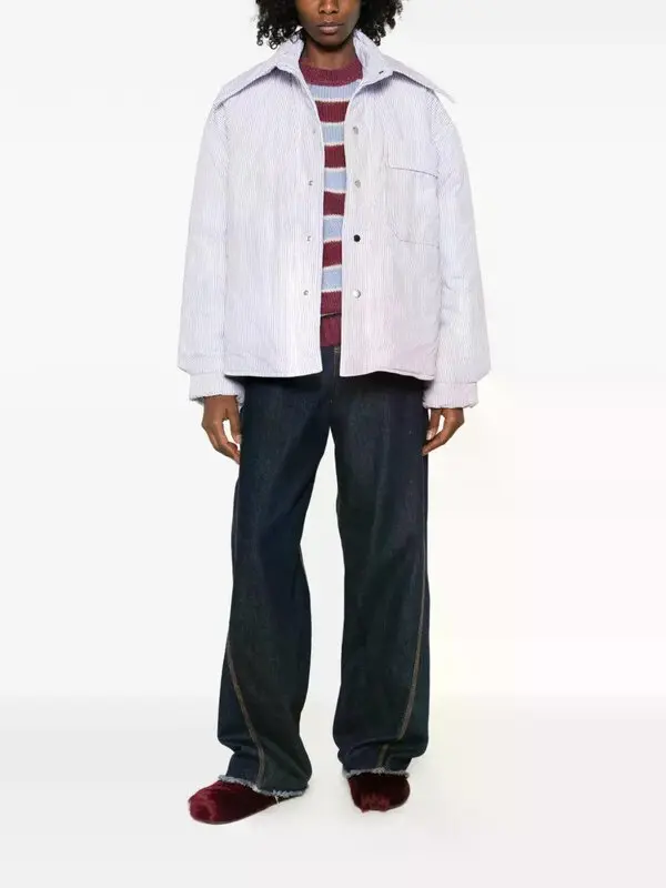 CHARLES JEFFREY Striped Puffer Jacket