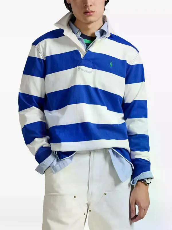 Polo Ralph Lauren Striped Long-sleeve Polo Shirt - Blue