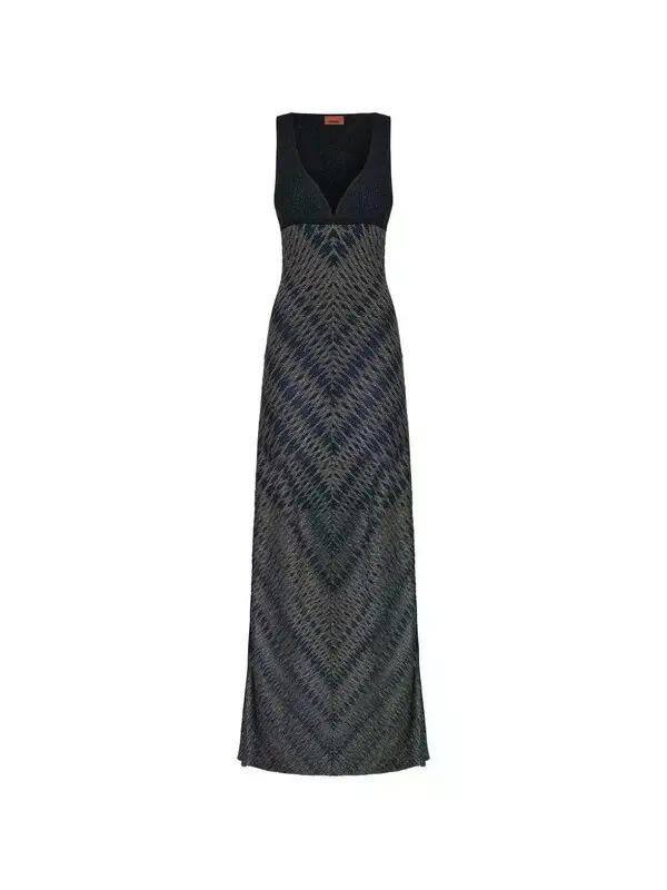 Missoni Diamond-patterned V-neck Maxi Dress