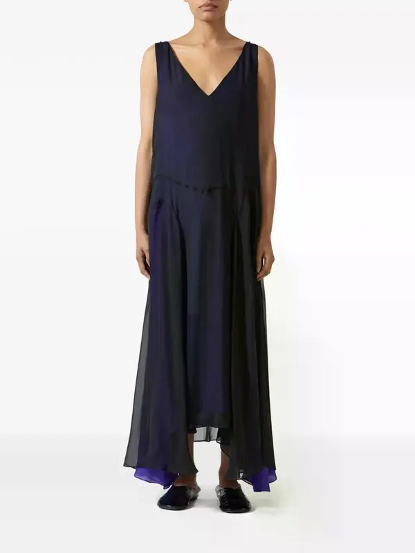 KALLMEYER V-neck Maxi Dress - Blue