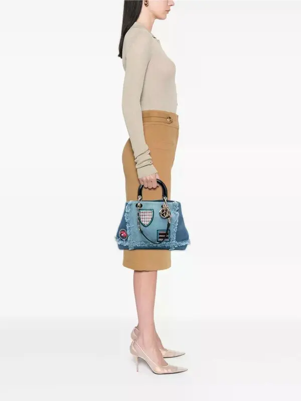 Dior 2015 Denim Patch D-light Satchel