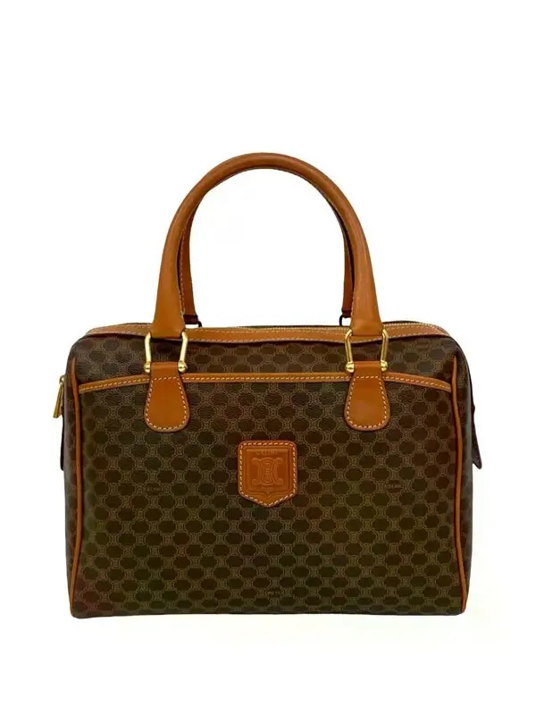 Celine 1995 Macadam Coated Canvas Boston Bag