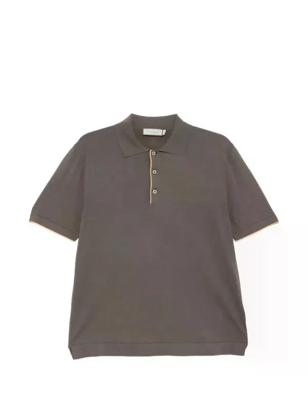Canali Knitted Polo Shirt - Brown