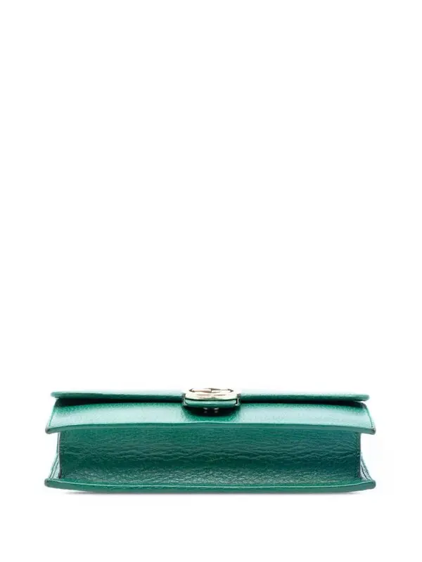 Gucci 2016-2025 Interlocking G Dollar Calfskin Wallet On Chain Crossbody Bag - Green