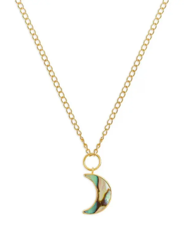 FREYA ROSE Paua Moon Pendant Necklace - Gold