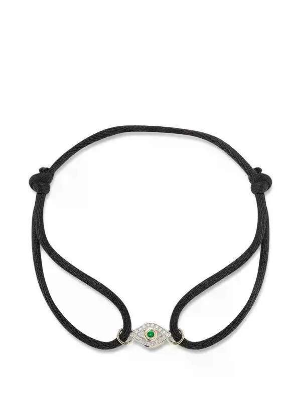 Mateo Evil Eye Diamond And Emerald Bracelet - Black
