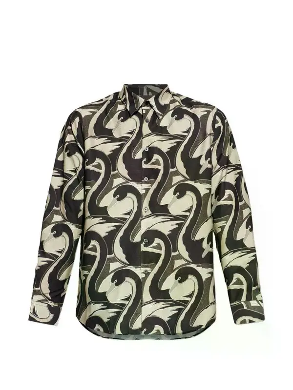 Paul Smith Long-sleeve Swan-print Shirt