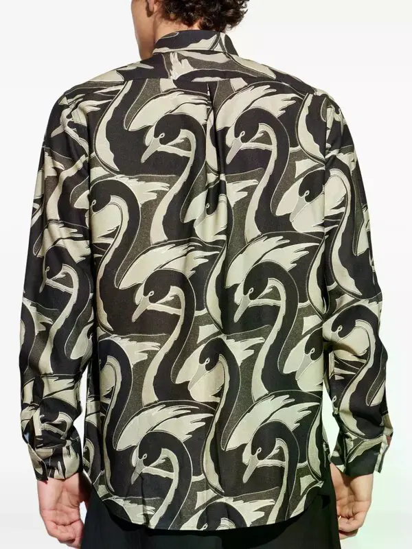 Paul Smith Long-sleeve Swan-print Shirt