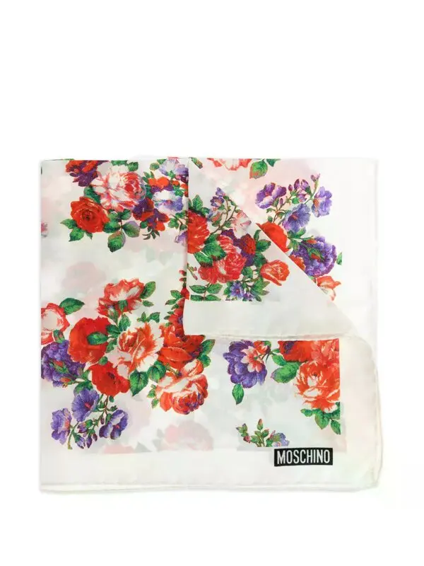 Moschino Floral Travel Scarf - White