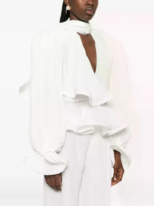 ROWEN ROSE V-neck Blouse - White