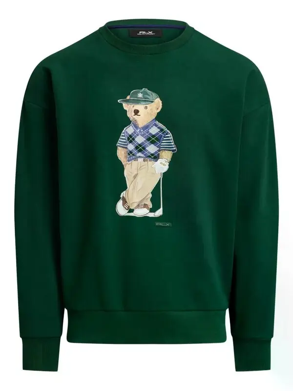 Rlx Ralph Lauren Bear-graphic Sweatshirt - Green