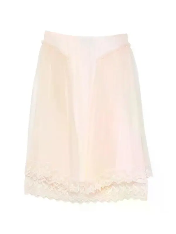 Simone Rocha Lace-trim Hip-detail Midi Skirt - Neutrals