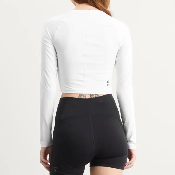 On Studio Long Sleeve Crop Top - White