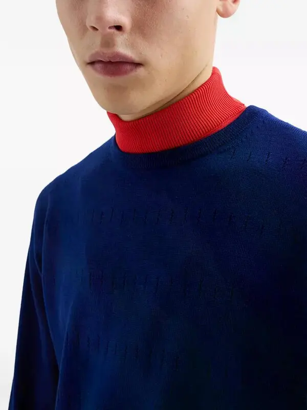 JIL SANDER Pointelle Wool Sweater - Blue