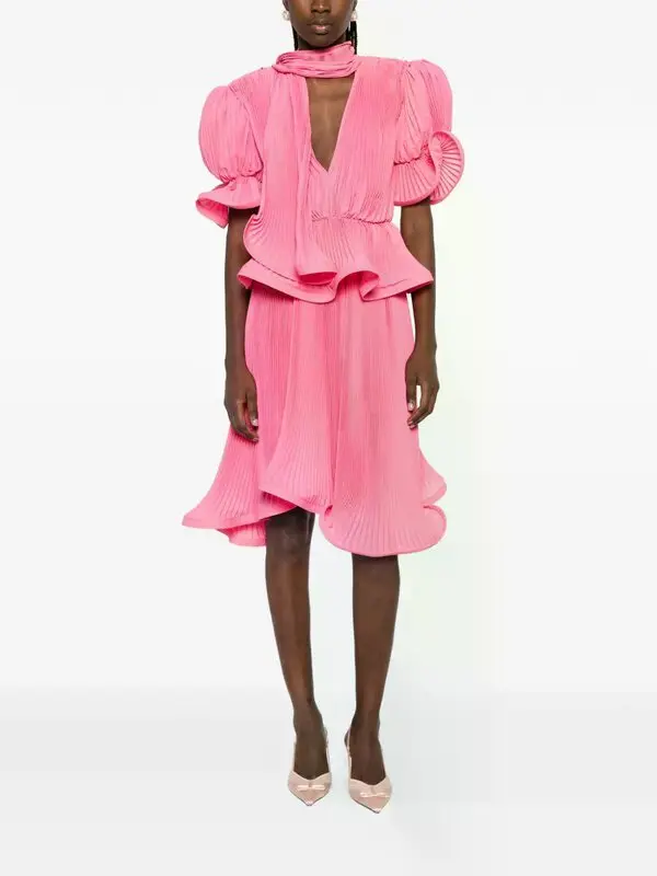 ROWEN ROSE Pleated Puffy Blouse