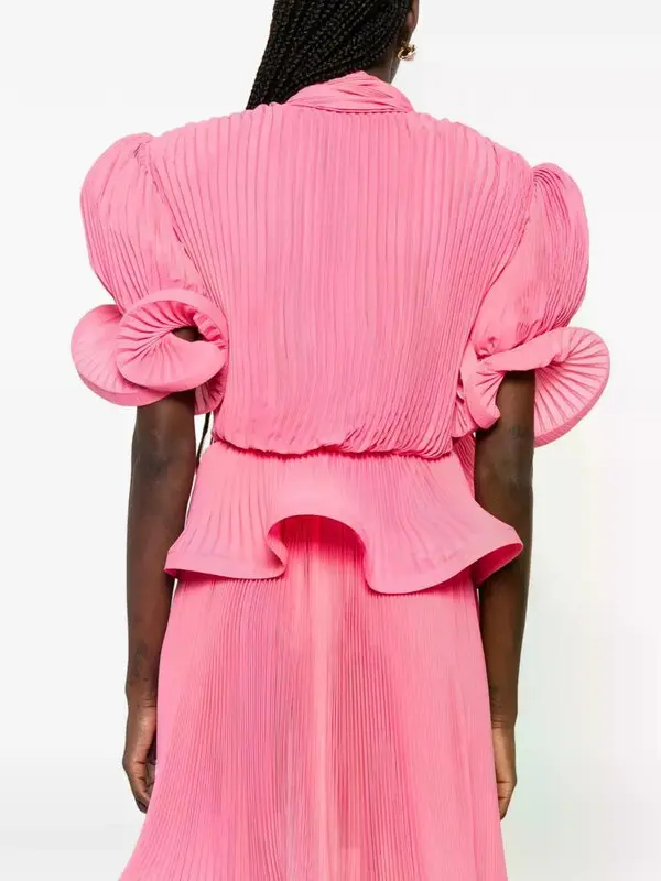 ROWEN ROSE Pleated Puffy Blouse