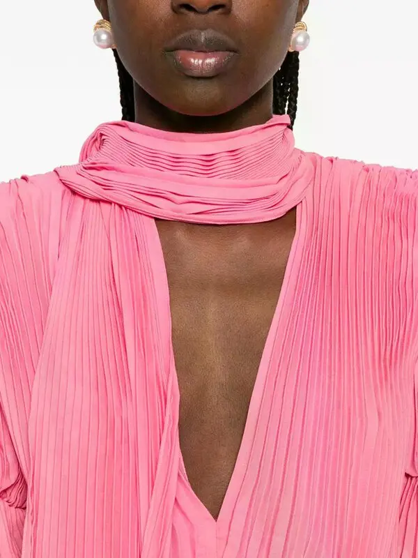 ROWEN ROSE Pleated Puffy Blouse