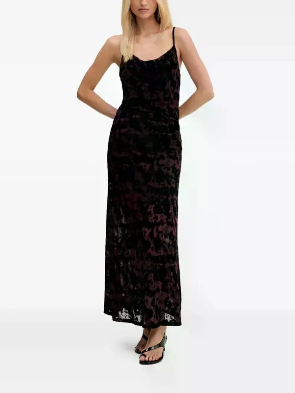 GESTUZ Floral-pattern Maxi Dress - Black