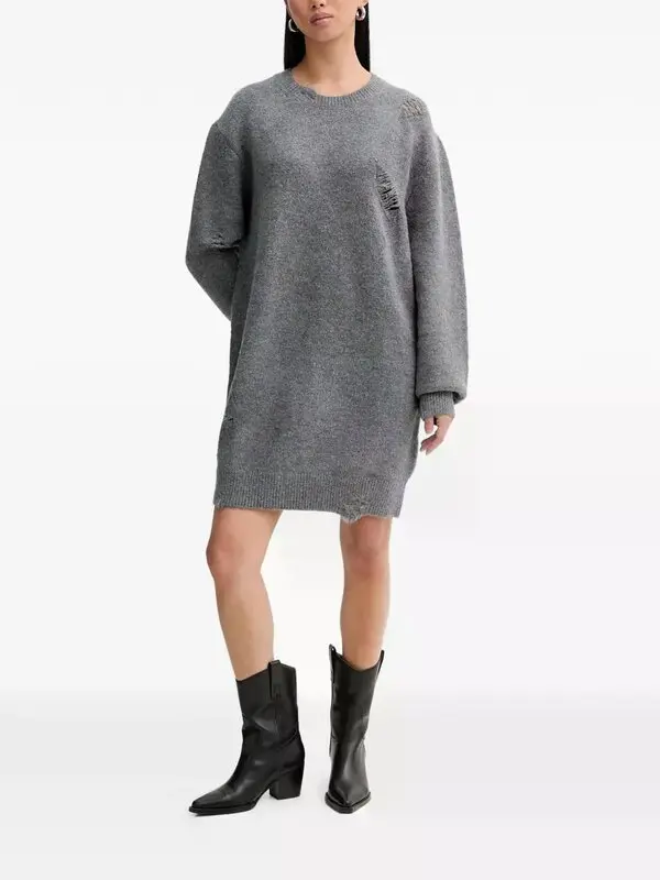 IRO PARIS Distressed Long-sleeve Dress