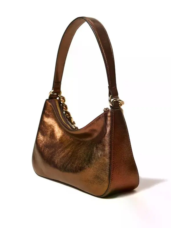 TWINSET Chain Leather Shoulder Bag - Brown