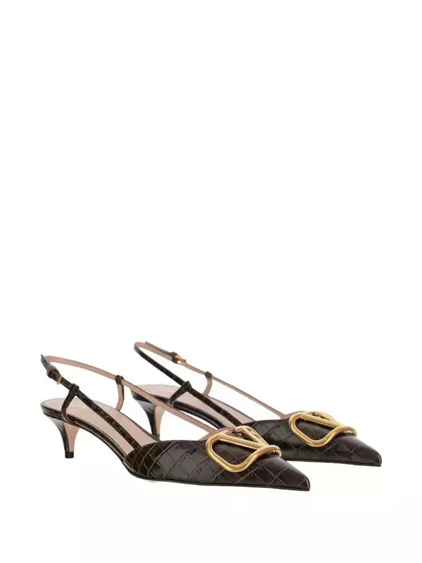 Valentino Garavani Animal-print Vlogo Pumps - Brown