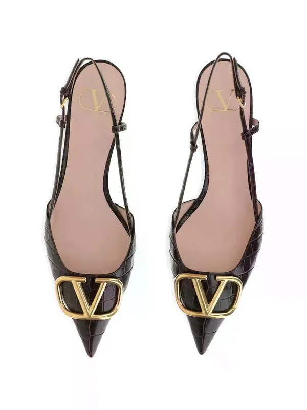 Valentino Garavani Animal-print Vlogo Pumps - Brown