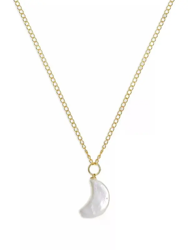 FREYA ROSE Moon Pearl Pendant Necklace - Gold