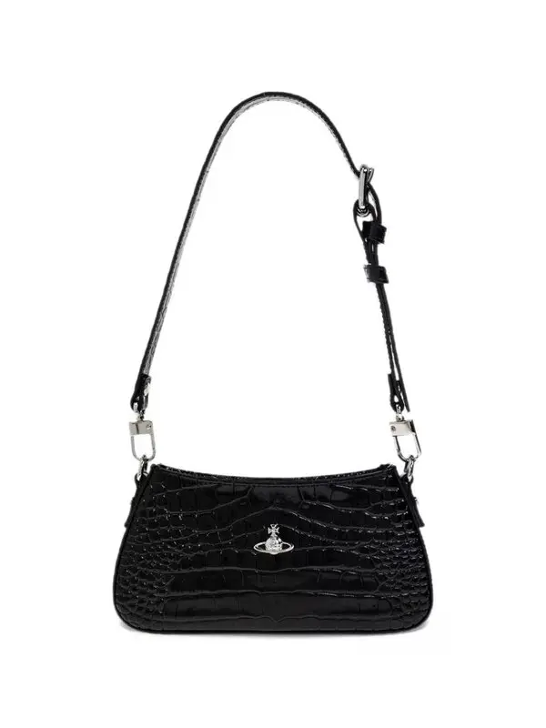 VIVIENNE WESTWOOD Embossed Orb Detail Tote Bag - Onyx Croc