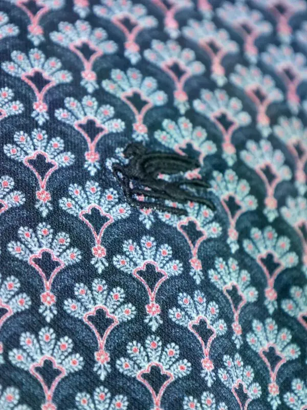 Etro Floral-print Polo Shirt - Blue