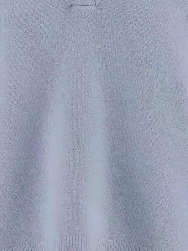 Vince Ribbed V-neck Sweater - Blue