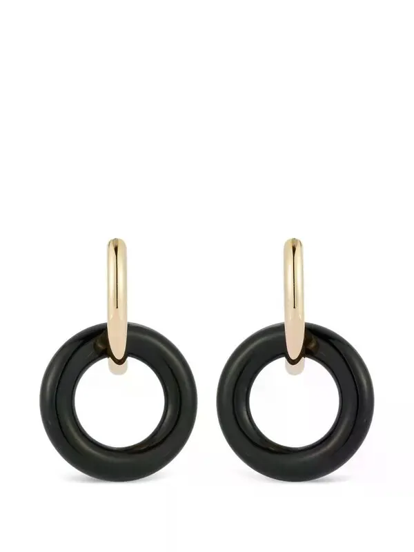 Mateo Onyx Donut Hoop Earrings - Gold