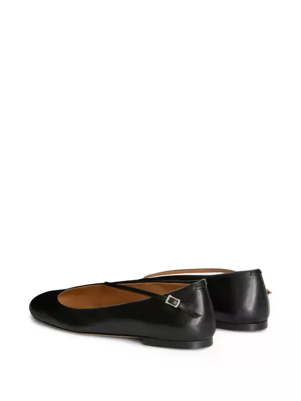 JIL SANDER Leather Ballet Flats - Black