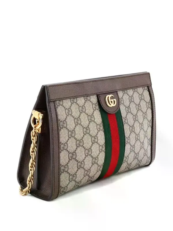 Gucci Ophidia Chain Shoulder Bag Gg Coated Canvas Small - Brown