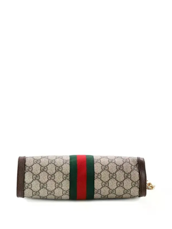 Gucci Ophidia Chain Shoulder Bag Gg Coated Canvas Small - Brown