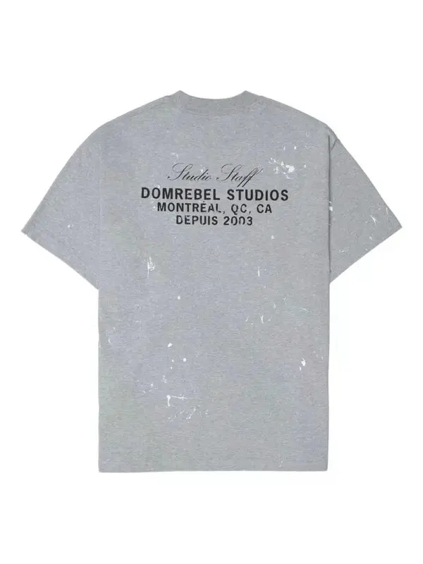 DOMREBEL Staff Paint-splatter Cotton T-shirt - Grey