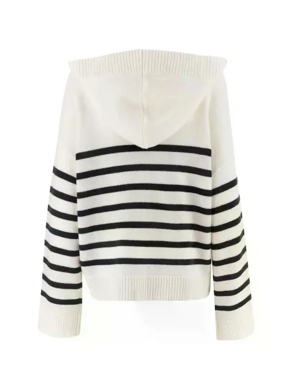 ALLUDE Striped Hooded Sweater