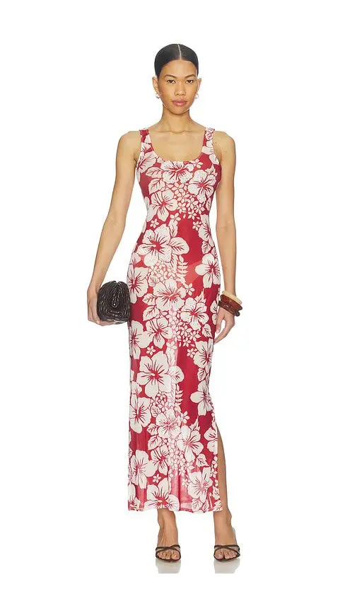 LESLIE AMON Roselle Mesh Dress - Red
