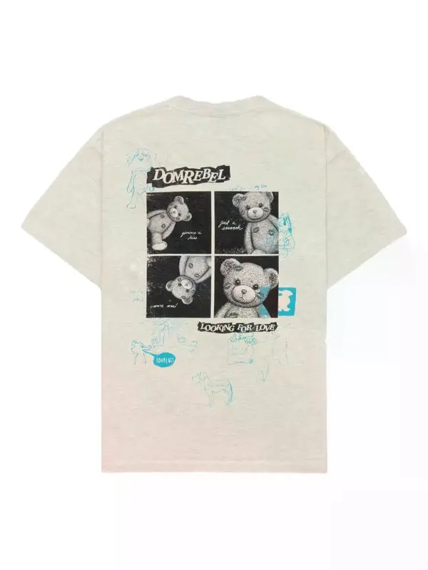 DOMREBEL High Low Bear-print T-shirt - Neutrals