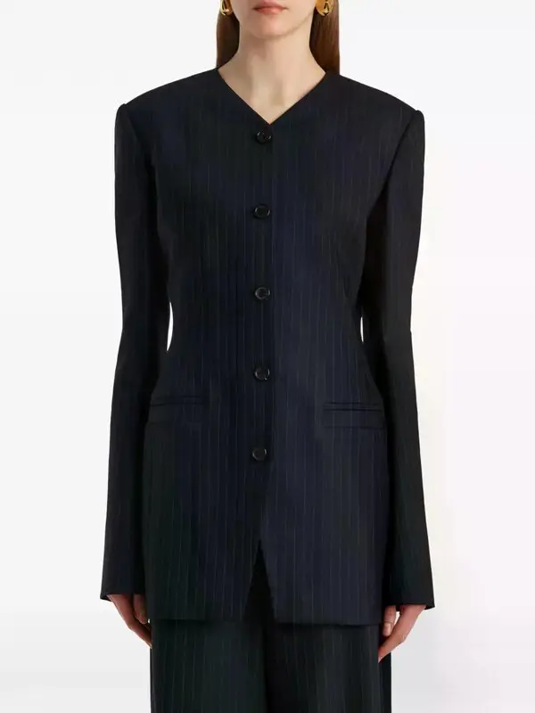 Khaite Naran Pinstripe Jacket - Blue