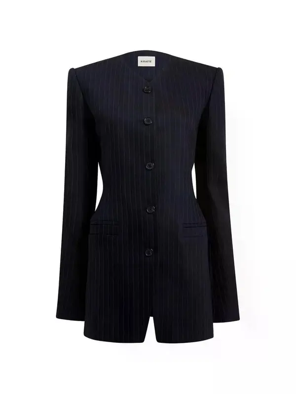 Khaite Naran Pinstripe Jacket - Blue