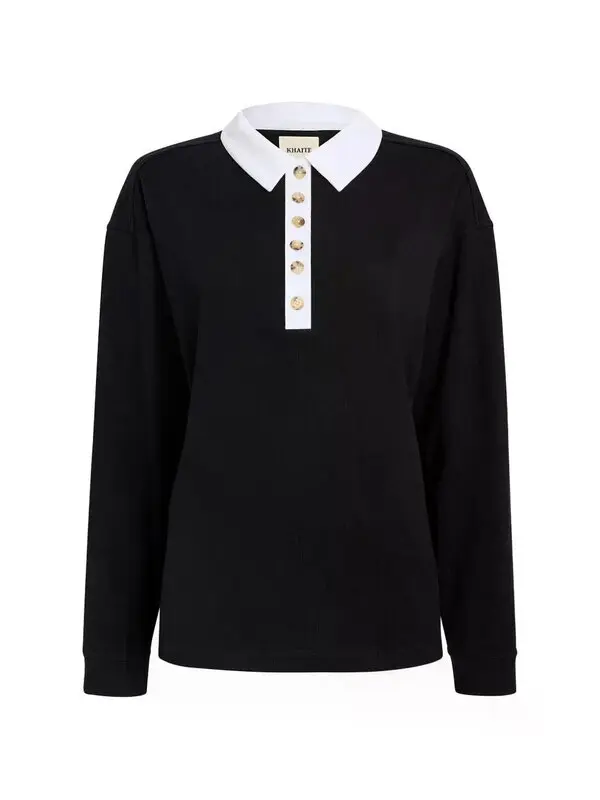 Khaite Faithful Silk Polo Top