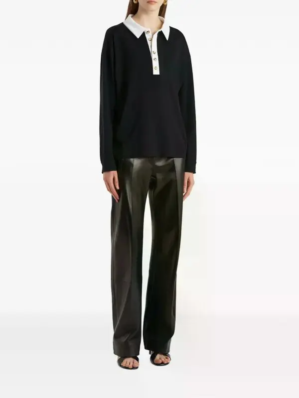 Khaite Faithful Silk Polo Top