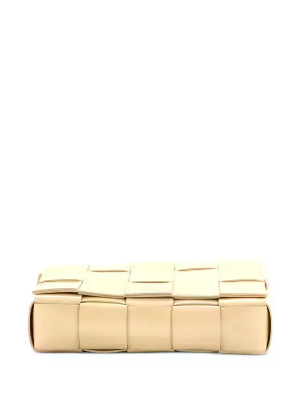 Bottega Veneta Cassette Maxi Intrecciato Patent Crossbody Bag - Neutrals